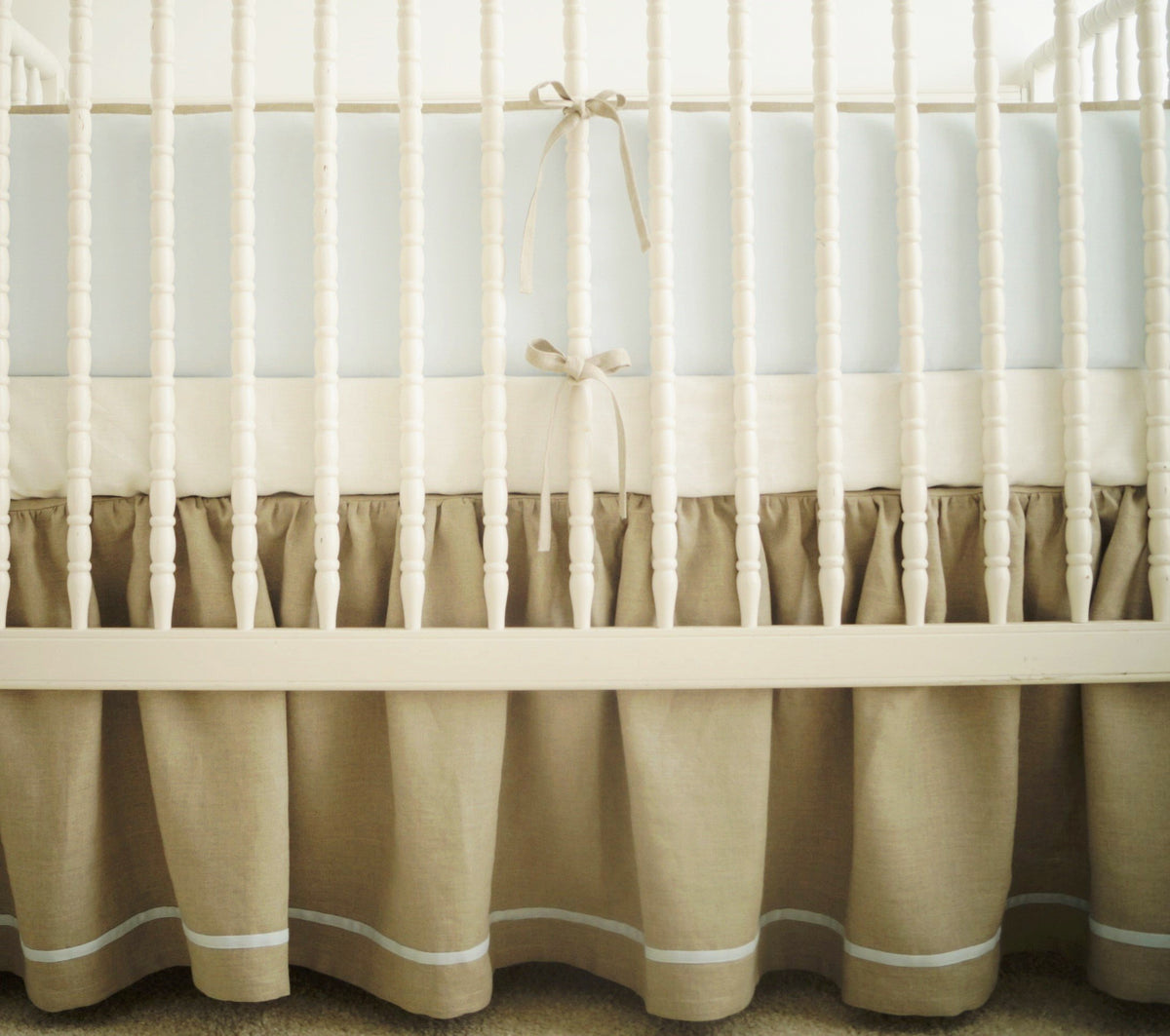 Linen Crib Bedding - Boy Nursery | MOODS – Moods The Linen Store